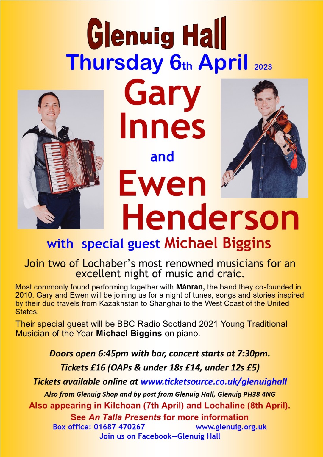 Gary Innes & Ewen Henderson at Glenuig Hall | West Highland Peninsulas